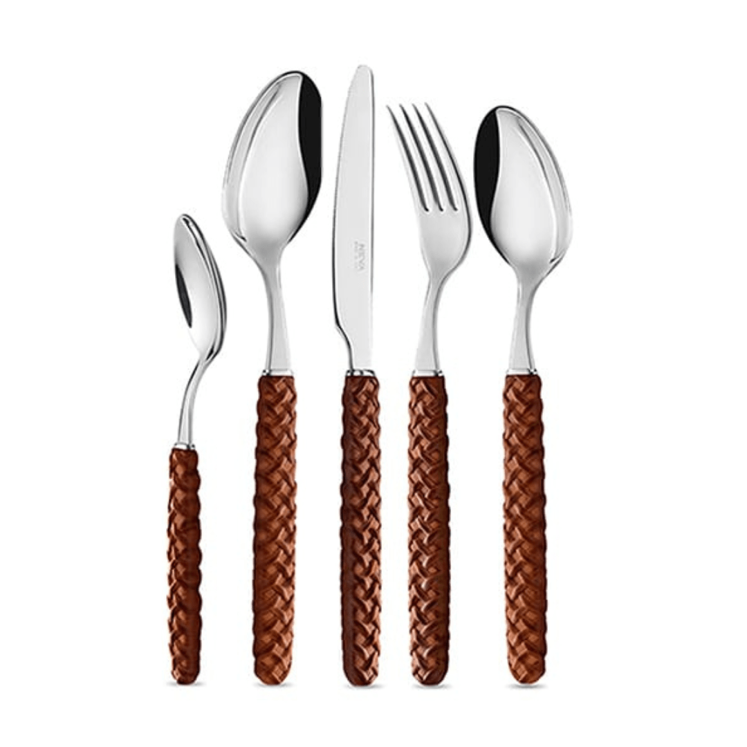Cubertería Cuero Trenzado Set de 72 Piezas Para 12 Comensales – La ...